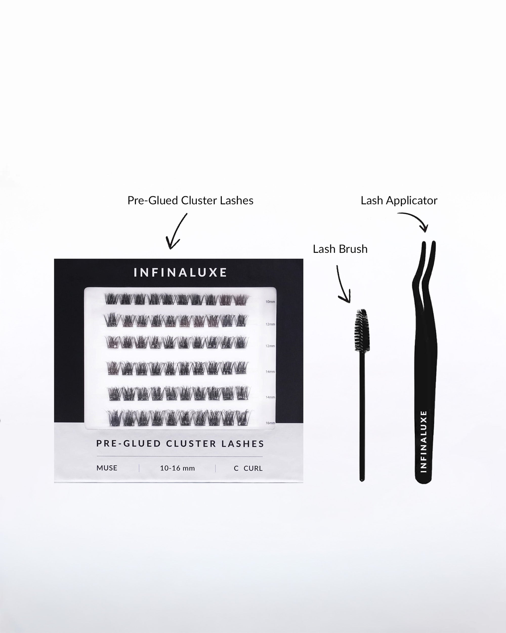 Infinaluxe Pre-Glued Lashes and Applicator Bundle – INFINALUXE